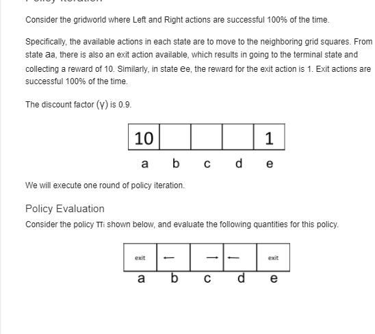 Consider the gridworld where Left and Right actions | Chegg.com