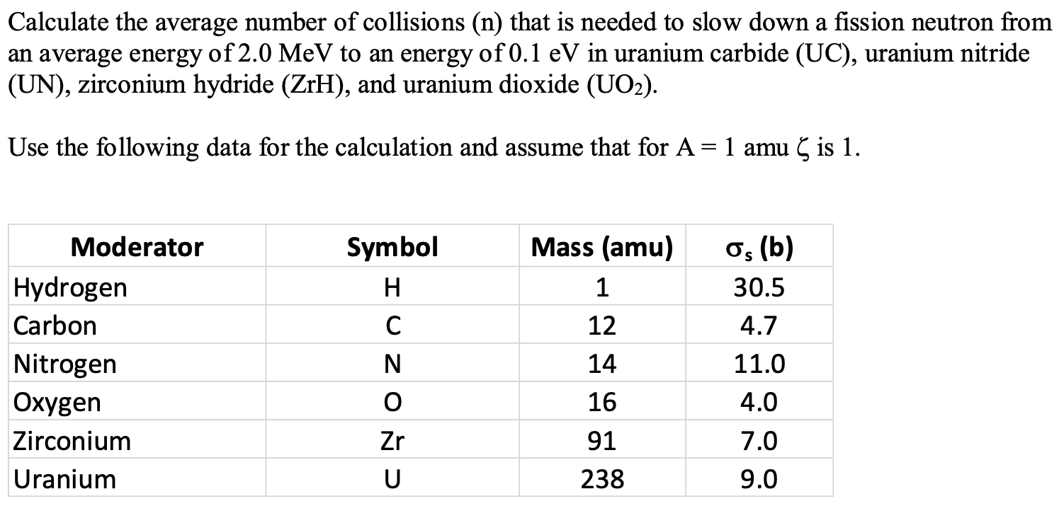 Solved Calculate the average number of collisions (n) that | Chegg.com