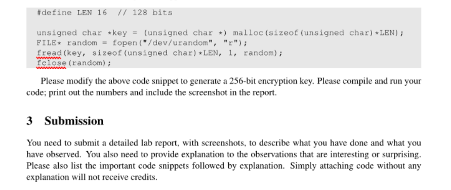 2.5 Task 5: Get Random Numbers from /dev/urandom | Chegg.com
