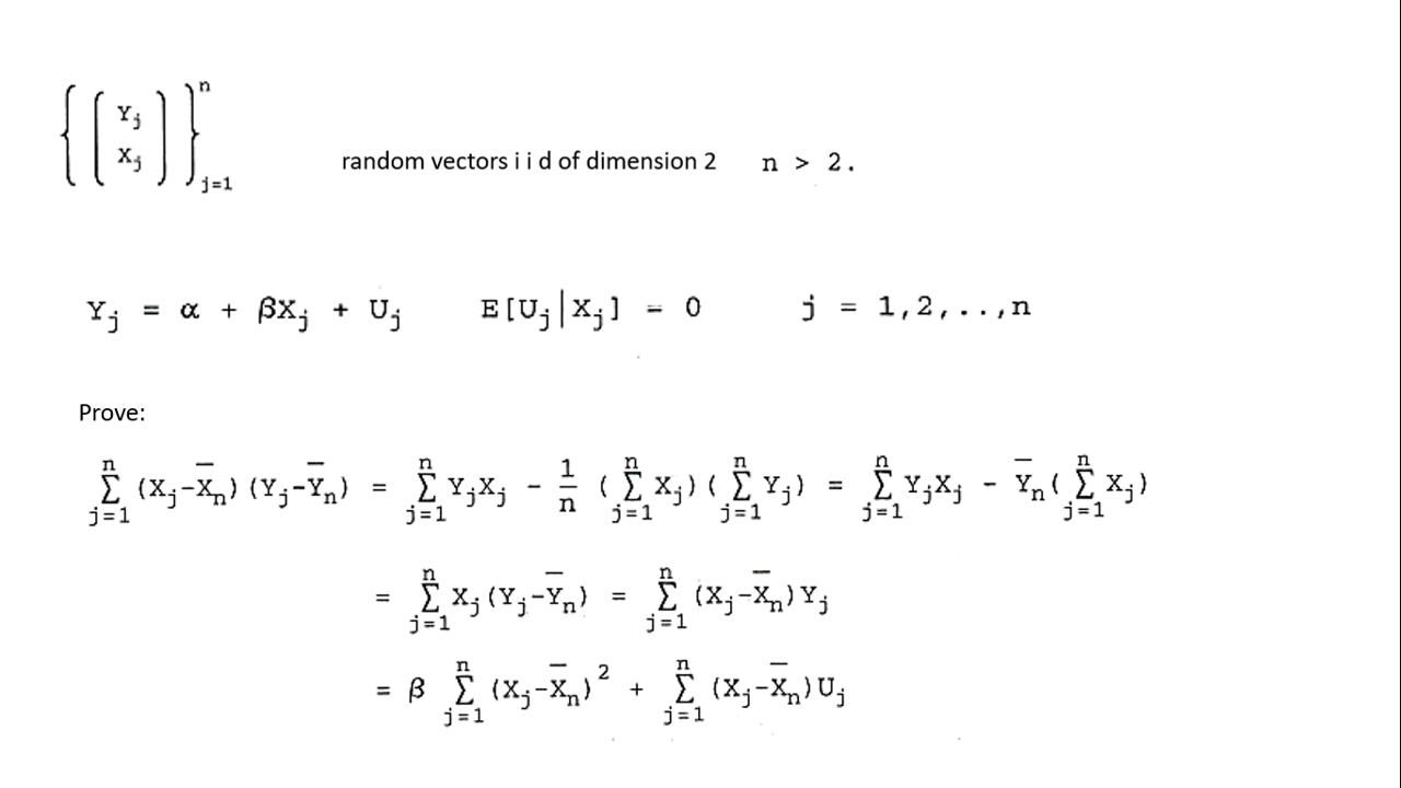 Solved {(YjXj)}j=1n random vectors i i d of dimension 2 n>2. | Chegg.com
