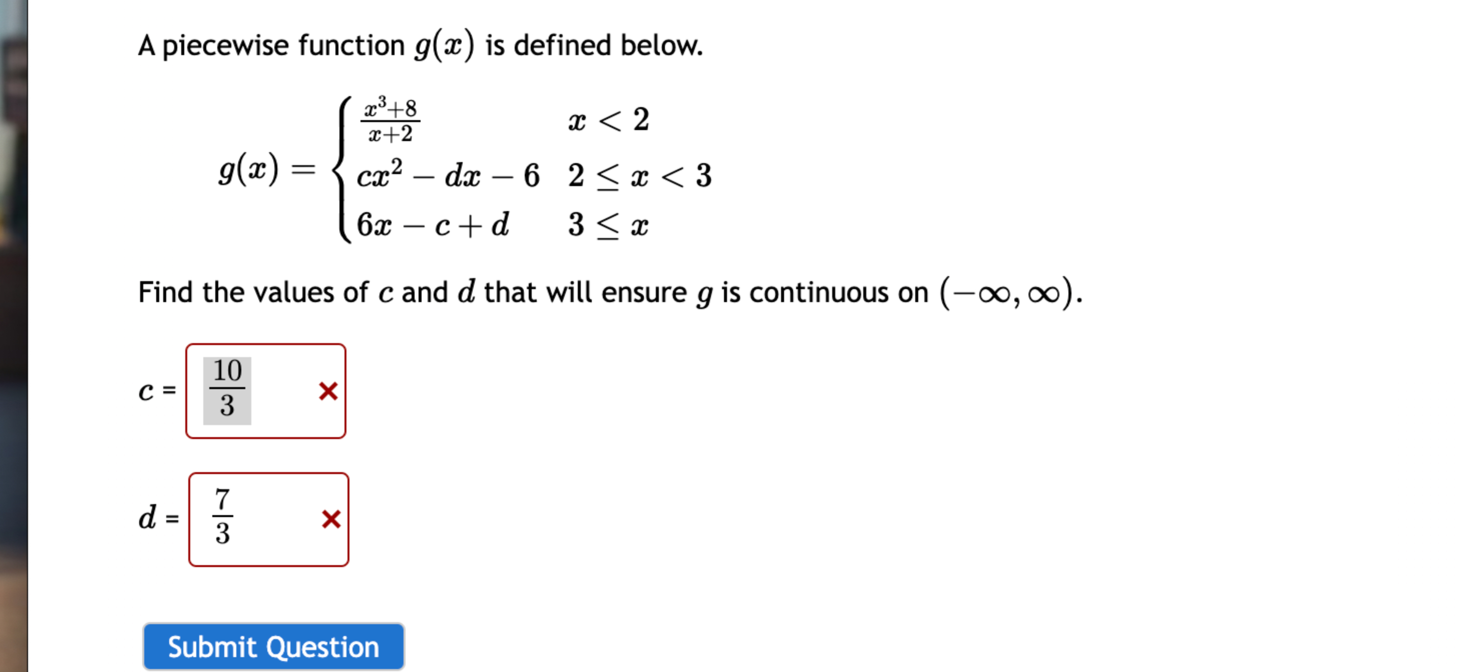 Solved A piecewise function g(x) ﻿is defined | Chegg.com