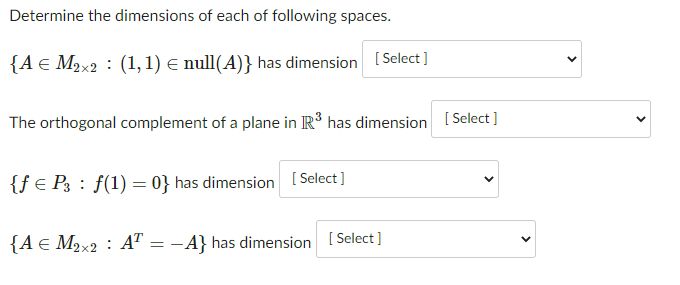 Solved What is the dimension of span((1,2,3), (2,4,6))+ in | Chegg.com