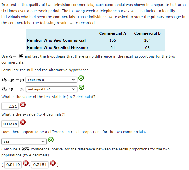 Solved In a test of the quality of two television | Chegg.com