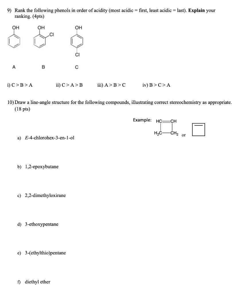 Solved 9) Rank the following phenols in order of acidity | Chegg.com