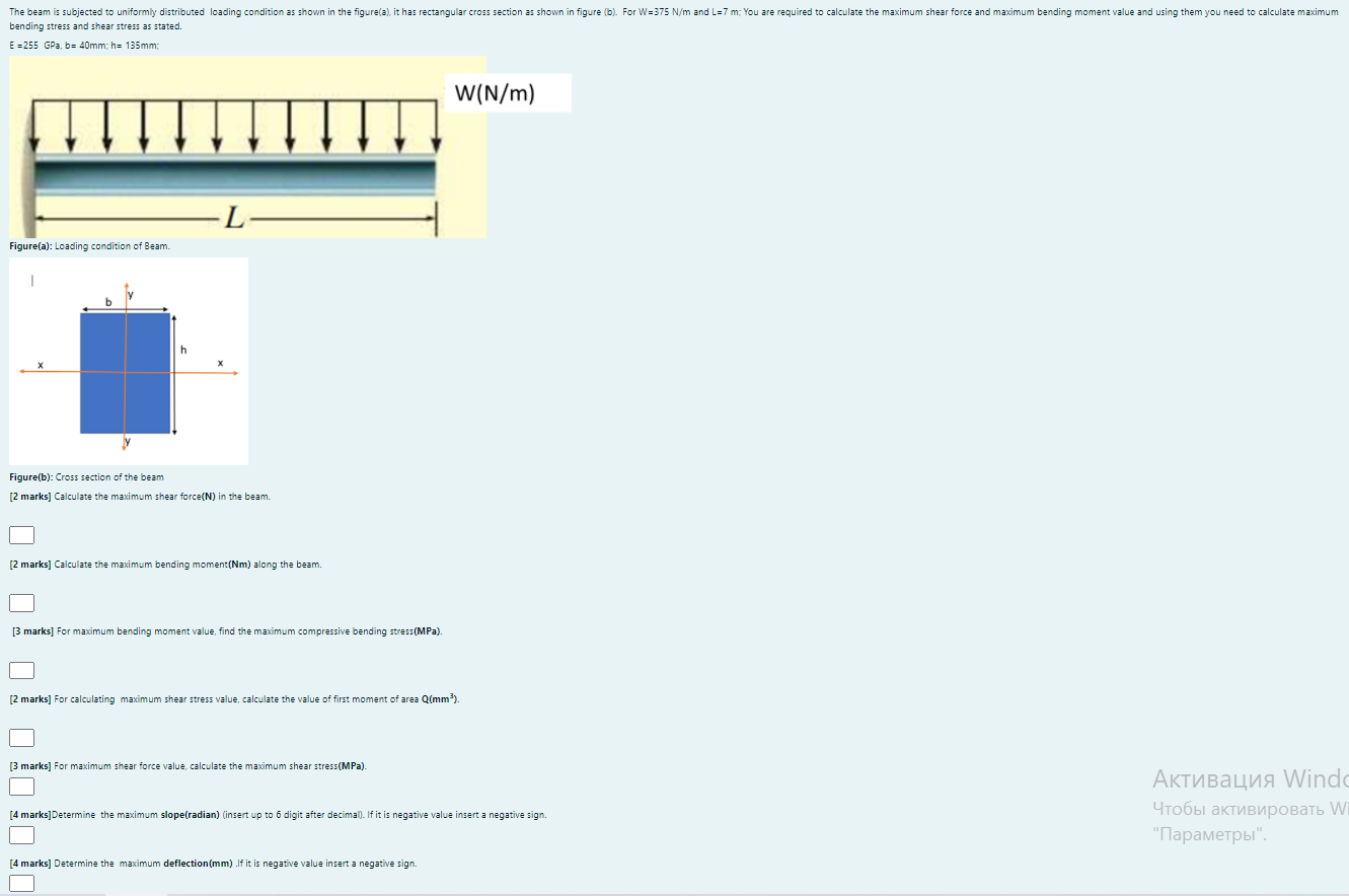 Solved The beam is subjected to uniformly distributed | Chegg.com