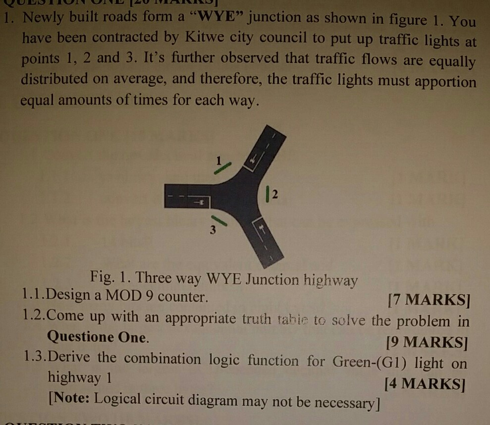 Solved 1. Newly built roads form a "WYE” junction as shown | Chegg.com