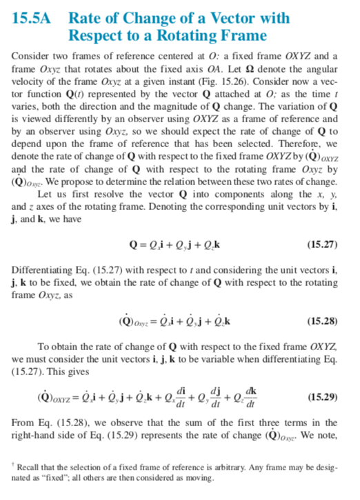 Solved 15.54 Rate of Change of a Vector with Respect to a | Chegg.com