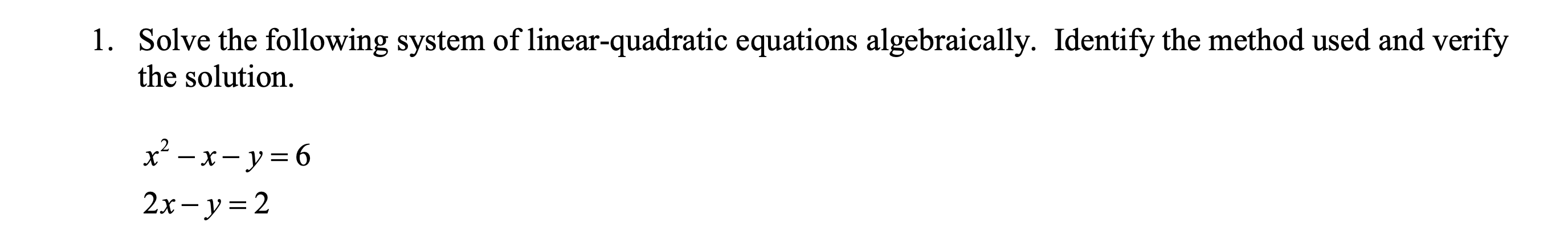 Solved 1. Solve the following system of linear-quadratic | Chegg.com