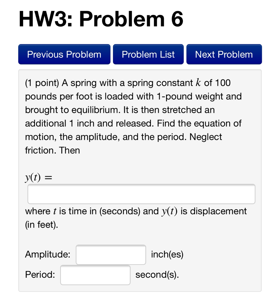 Solved HW3: Problem 6 Previous Problem Problem List Next | Chegg.com