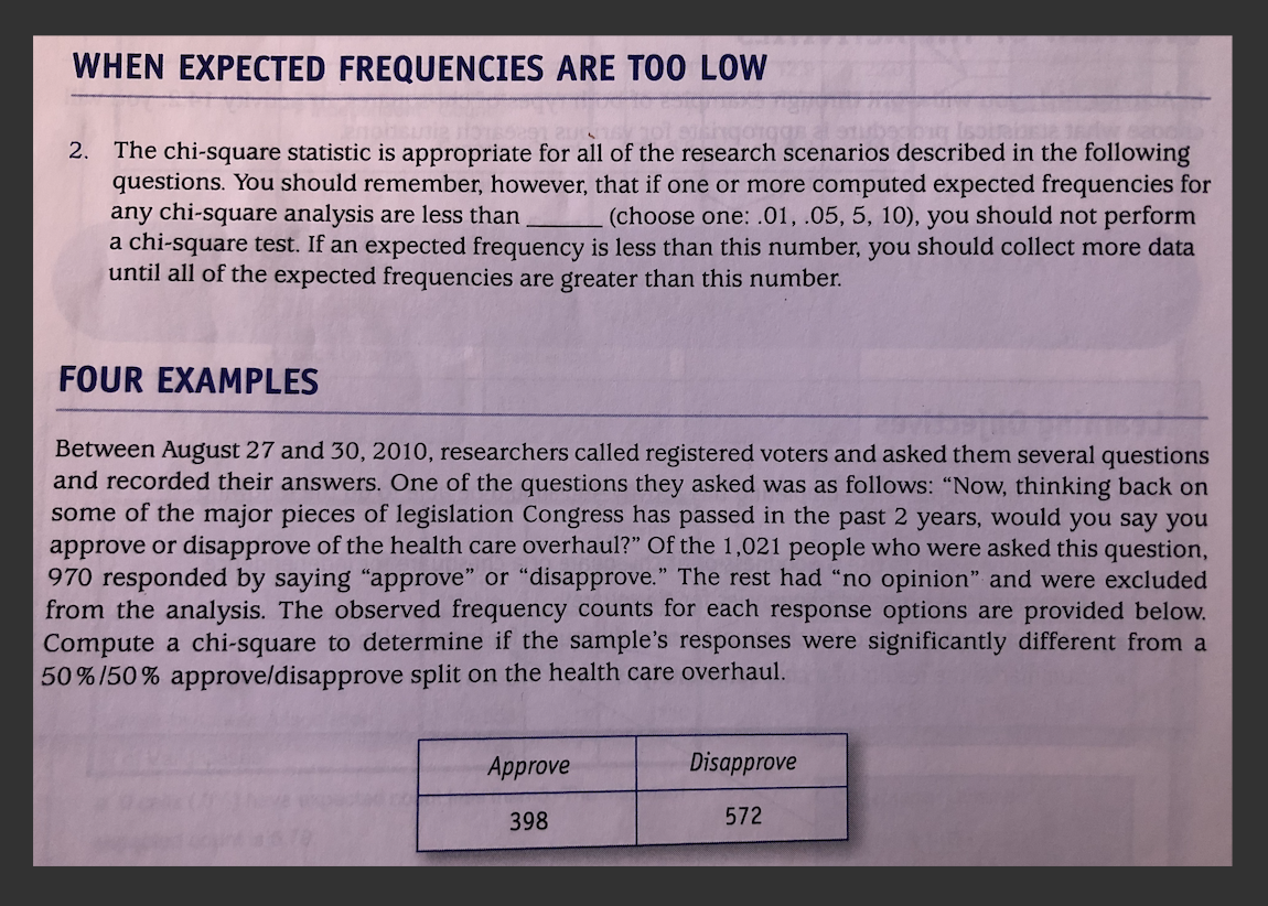 WHEN EXPECTED FREQUENCIES ARE TOO LOW 2. The | Chegg.com