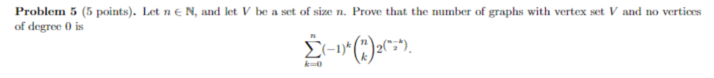 Solved Problem 5 (5 points). Let n∈N, and let V be a set of | Chegg.com Solved Problem 5 (5 points). Let n∈N, and let V be a set of | Chegg.com