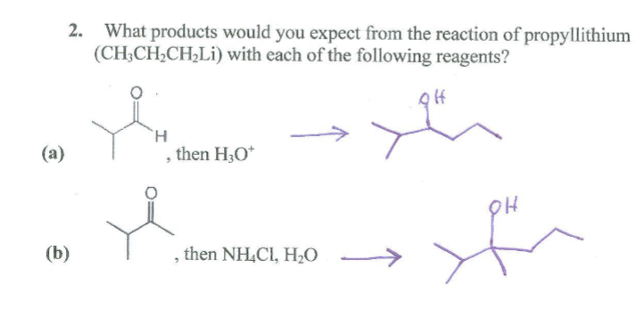 Solved 2. What products would you expect from the reaction | Chegg.com