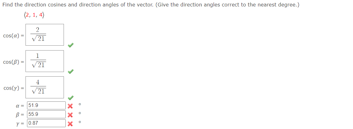 Solved Find the direction cosines and direction angles of | Chegg.com