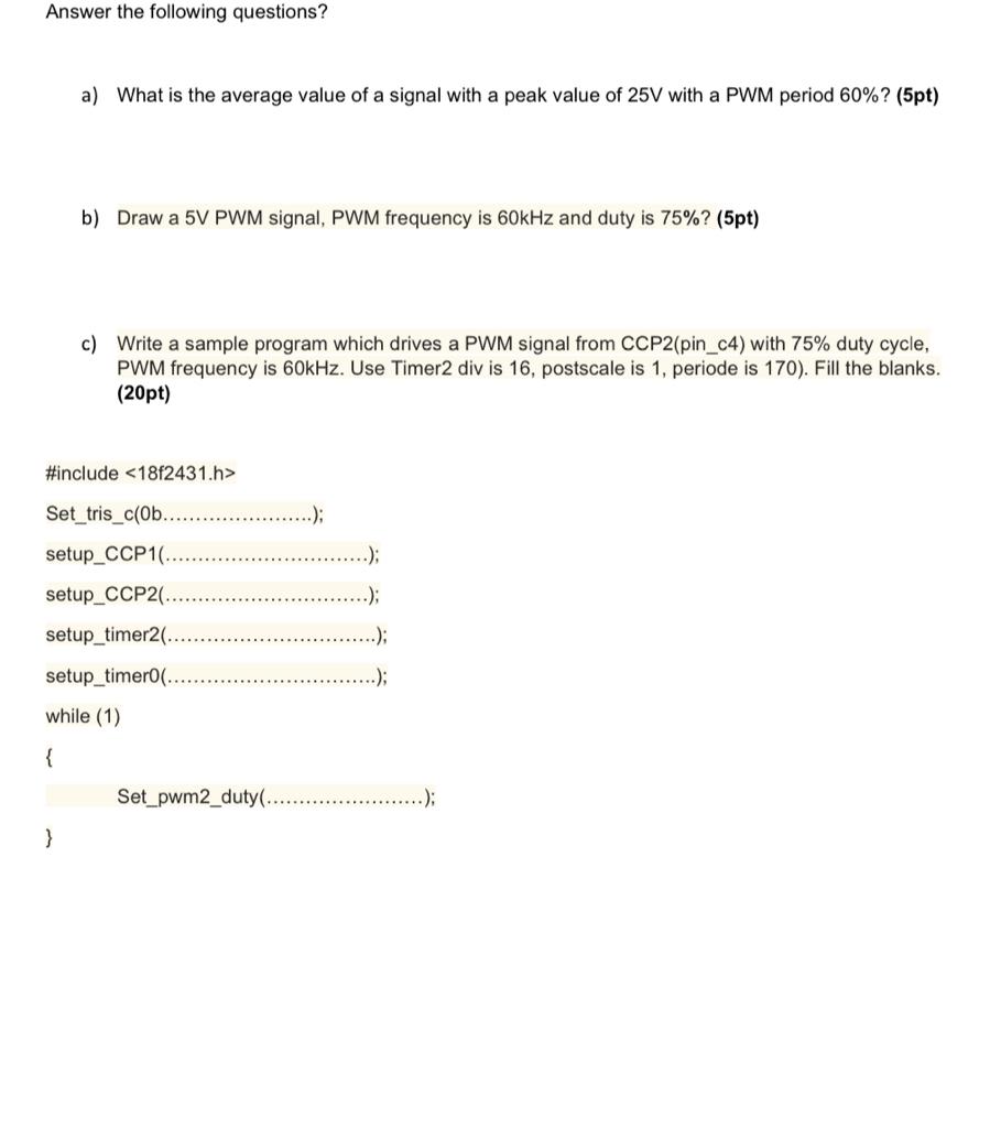 Solved a) What is the average value of a signal with a peak | Chegg.com