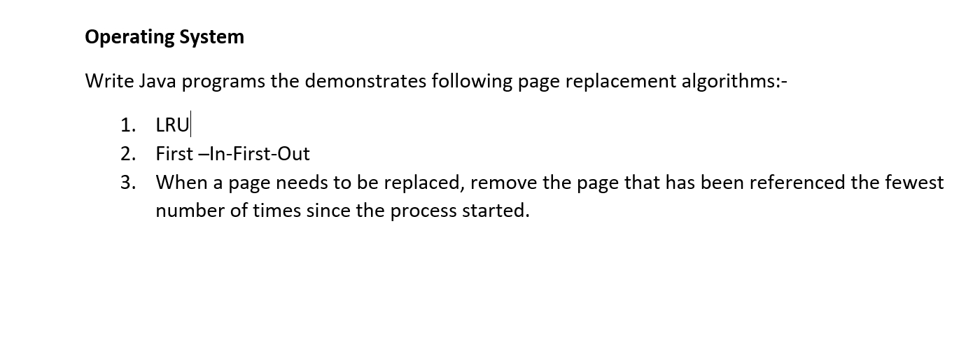 Solved Operating System Write Java programs the demonstrates | Chegg.com