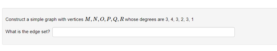 Solved Construct a simple graph with vertices M, N, O, P, Q, | Chegg.com