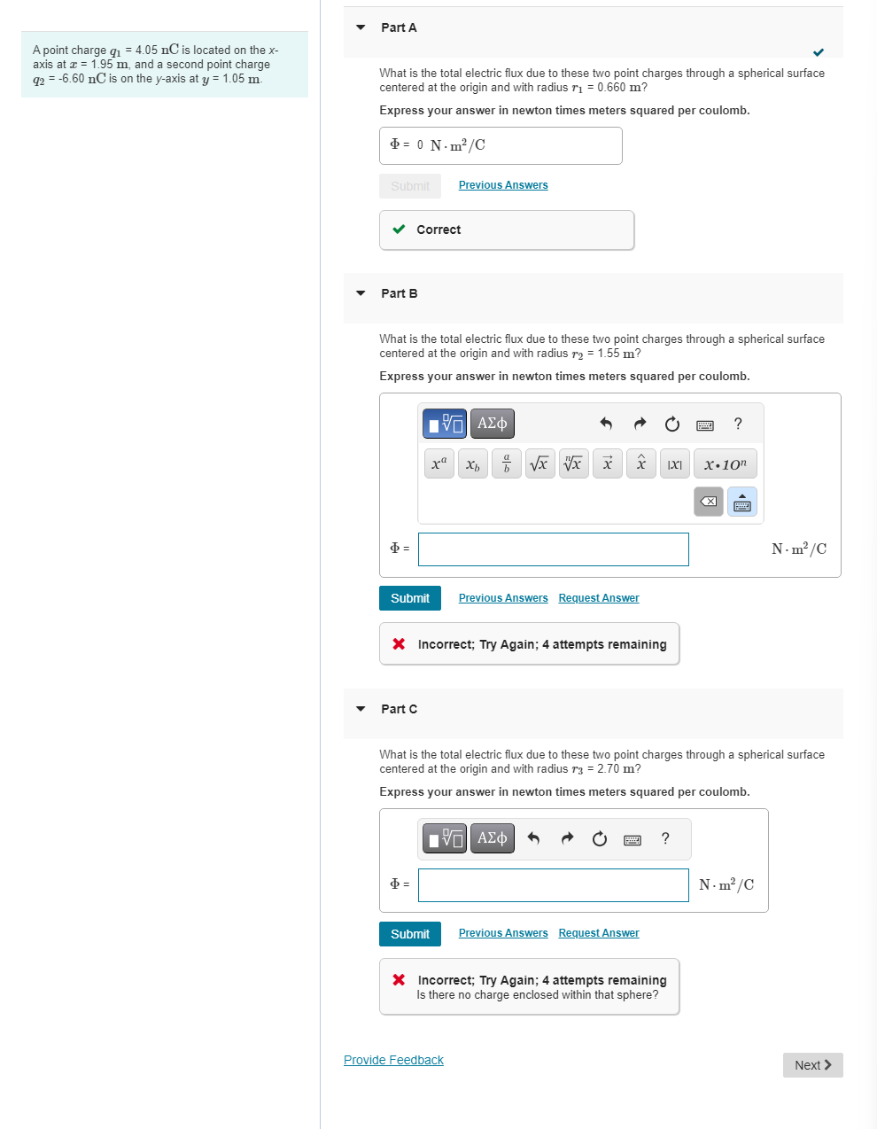 Solved A point charge q1=4.05nC is located on the x axis at | Chegg.com