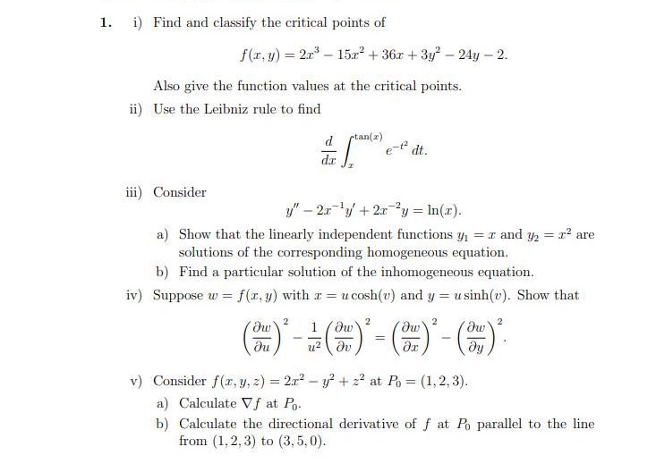 Solved 1. i) Find and classify the critical points of f(x,y) | Chegg.com