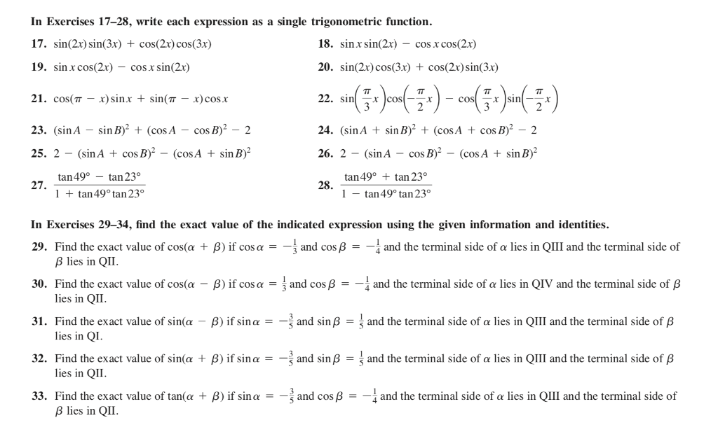 Solved In Exercises 17–28, write each expression as a single | Chegg.com