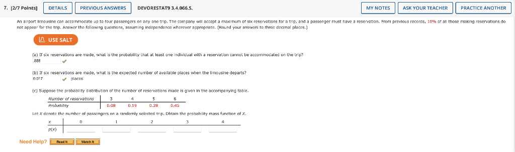 Solved (a) Ir six reservations are made, what is the | Chegg.com