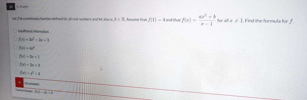 Solved Let f be a continuous functiondefined for all real | Chegg.com