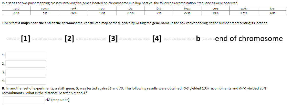 Solved In a series of two-point mapping crosses involving | Chegg.com