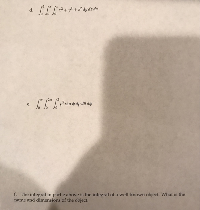 Solved 8. Multiple Integration Evaluate the following | Chegg.com