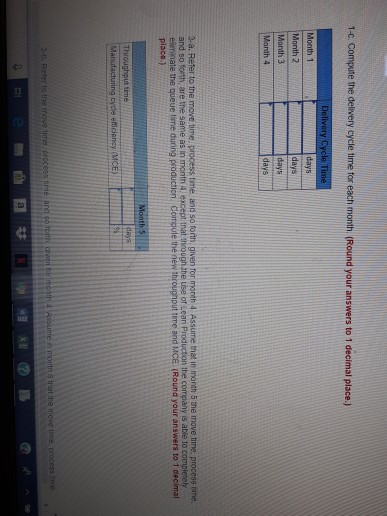 Solved quired Compute the throughput time for each month. | Chegg.com