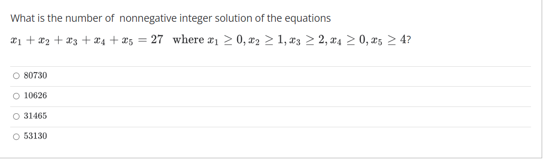 Solved What is the number of nonnegative integer solution of | Chegg.com