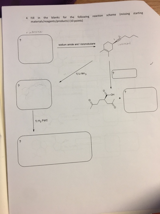 Solved Fill in the blanks for the following reaction scheme | Chegg.com