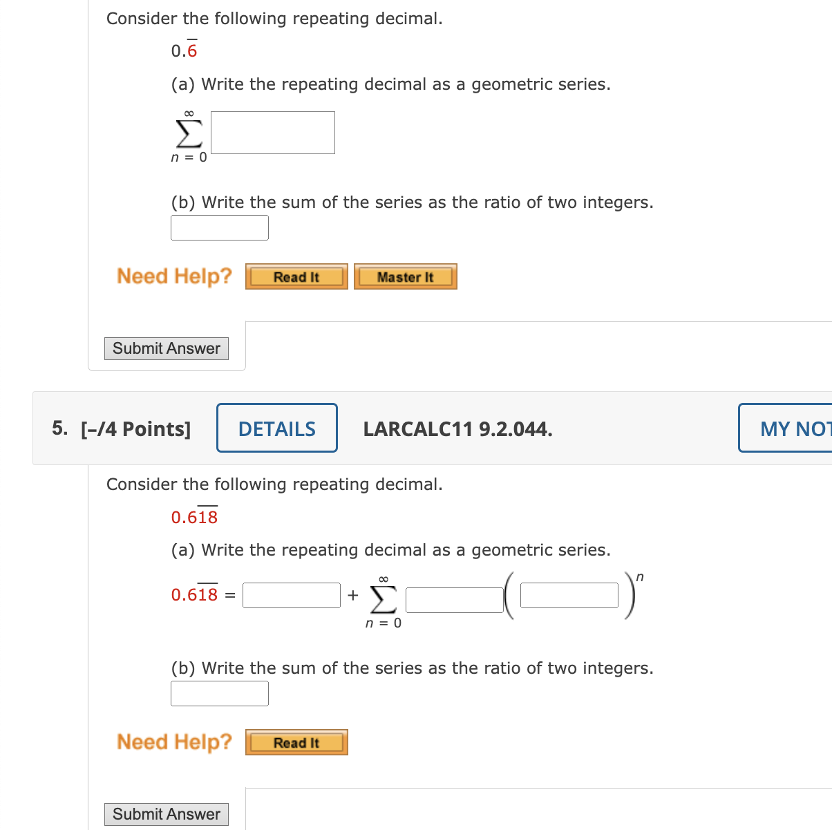 Solved Consider the following repeating decimal. 0.6 (a) | Chegg.com