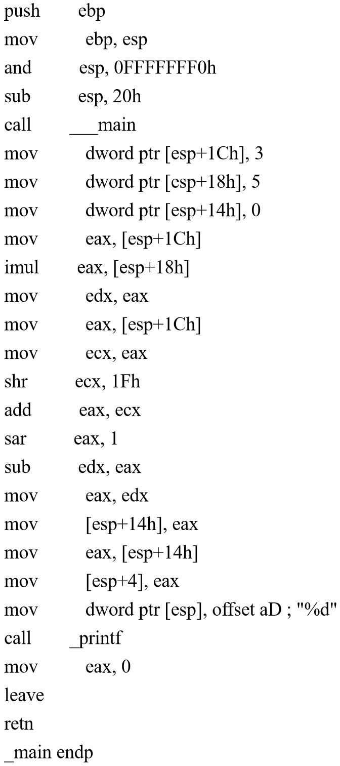 Solved ebp and sub __main push mov ebp, esp esp, OFFFFFFF0h | Chegg.com