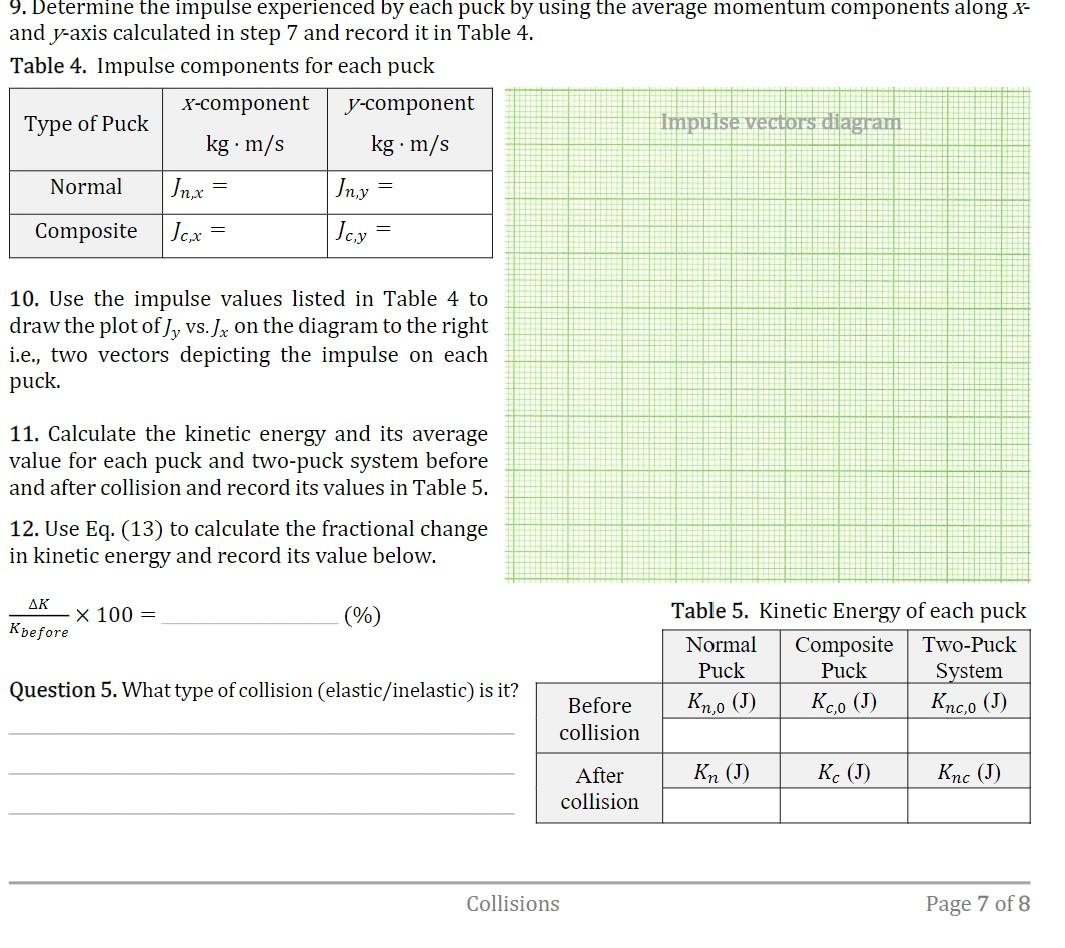 9. Determine the impulse experienced by each puck by | Chegg.com