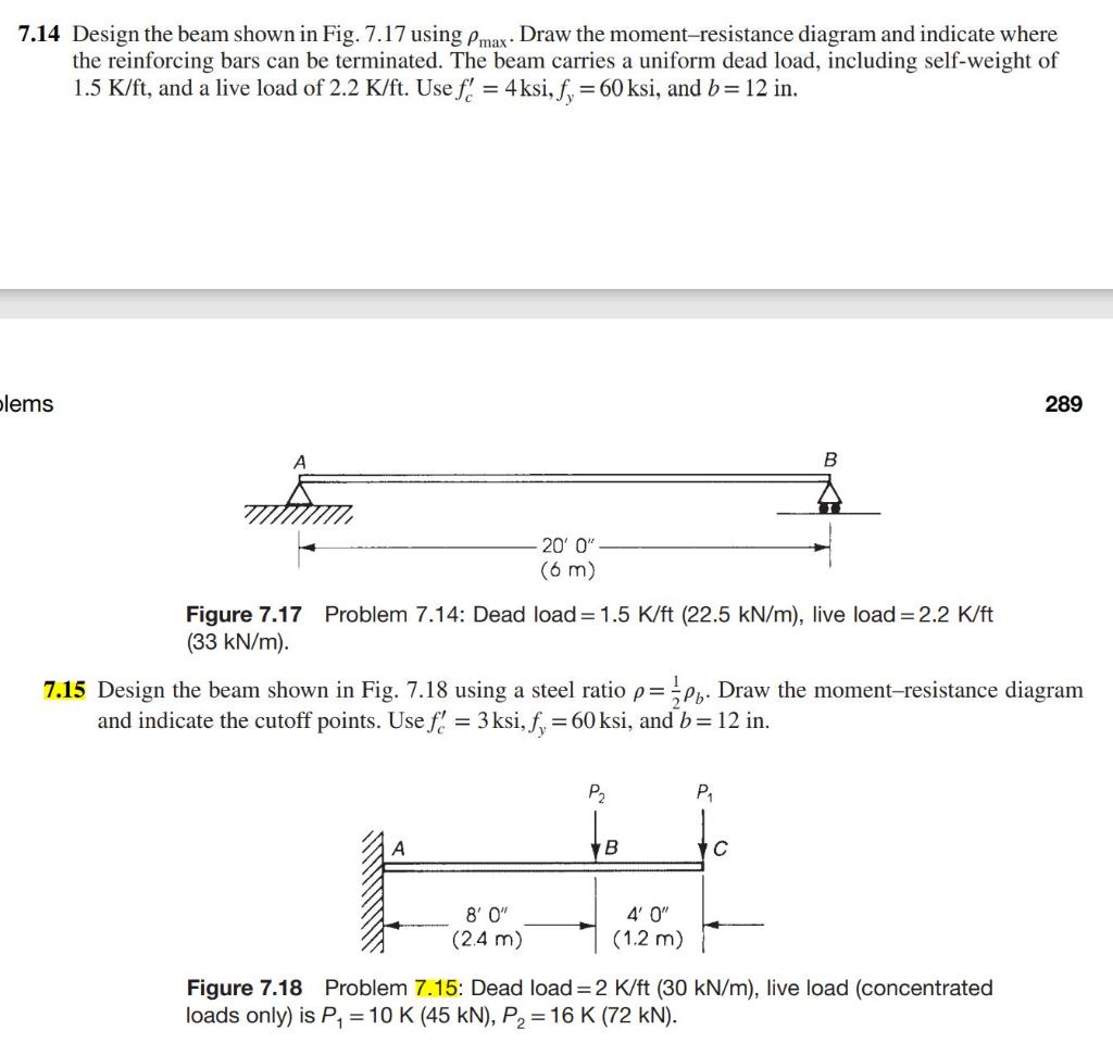 Solved 7.14 Design the beam shown in Fig. 7.17 using Pmax. | Chegg.com