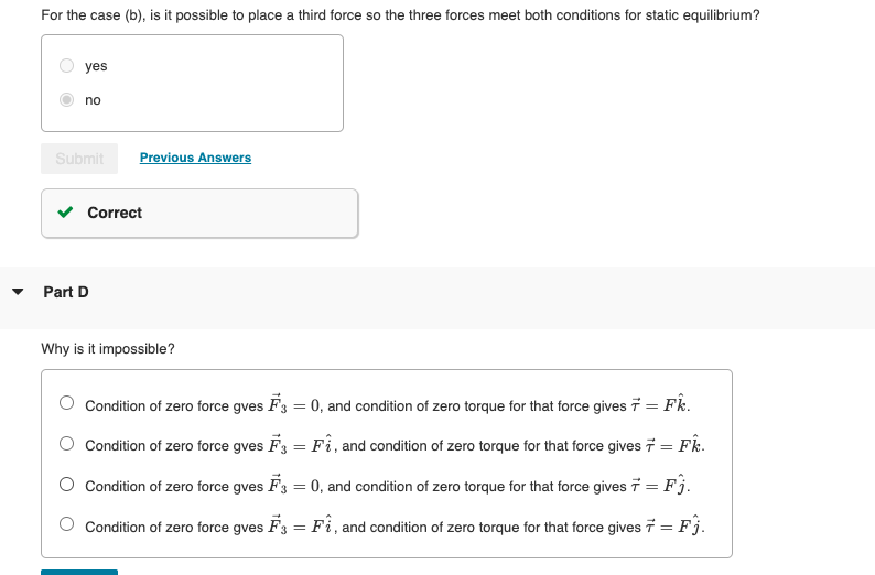 Part B Specify that third force and a suitable | Chegg.com