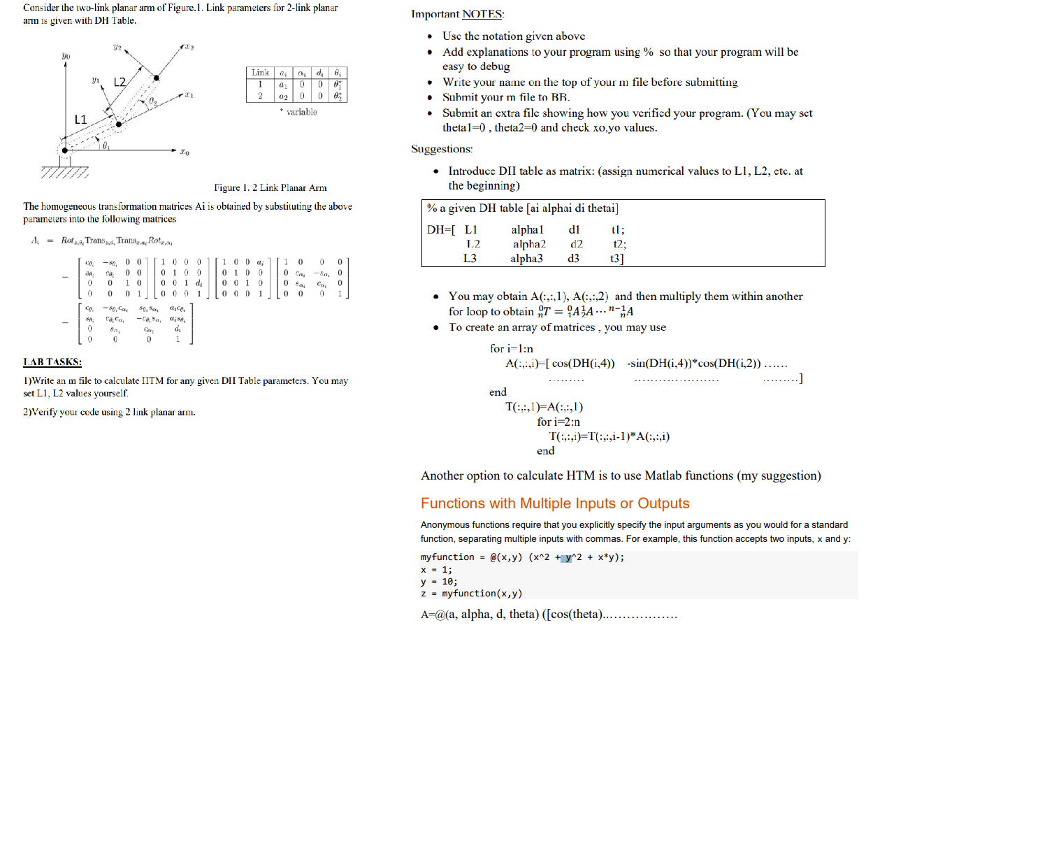 Solved Consider the two-link planar arm of Figure.1. Link | Chegg.com