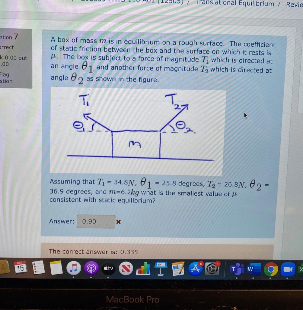 Solved Translational Equilibrium / Revie stion 7 orrect k | Chegg.com