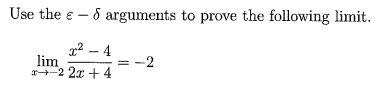 Solved Use the ε−δ arguments to prove the following limit. | Chegg.com
