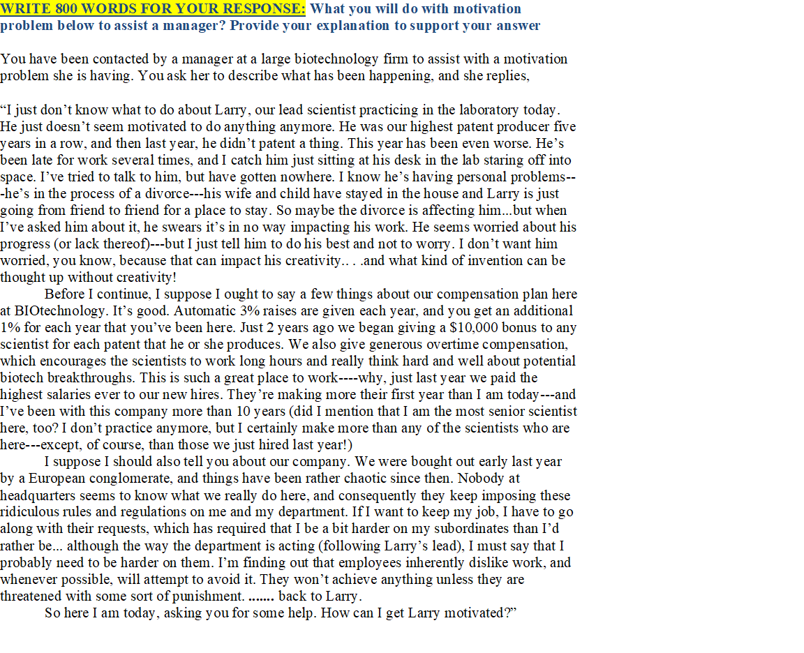 WRITE 800 WORDS FOR YOUR RESPONSE: What you will do | Chegg.com