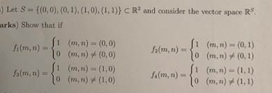 Solved 1. Show that (f1,f2,f3,f4) is a frame R^S (5 | Chegg.com