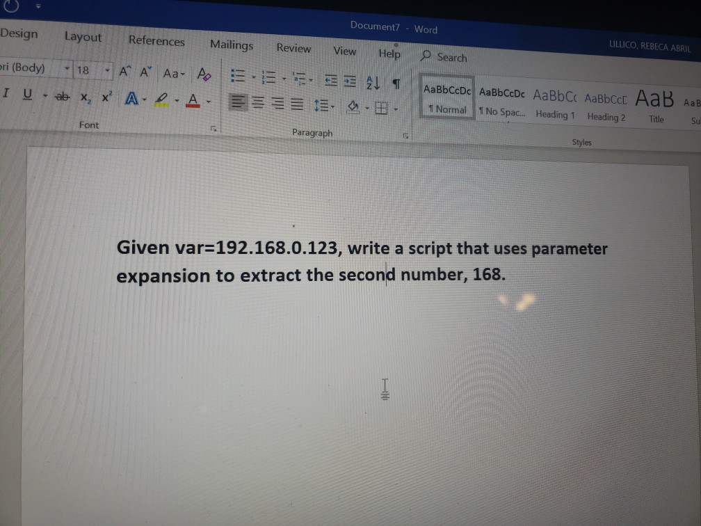 Solved Document? - Word Design Layout References Mailings | Chegg.com