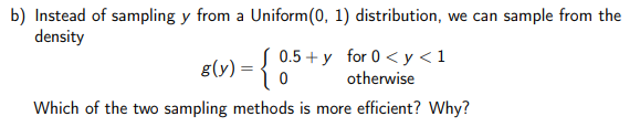 Solved a) Given two samples from a Uniform(0,1) | Chegg.com