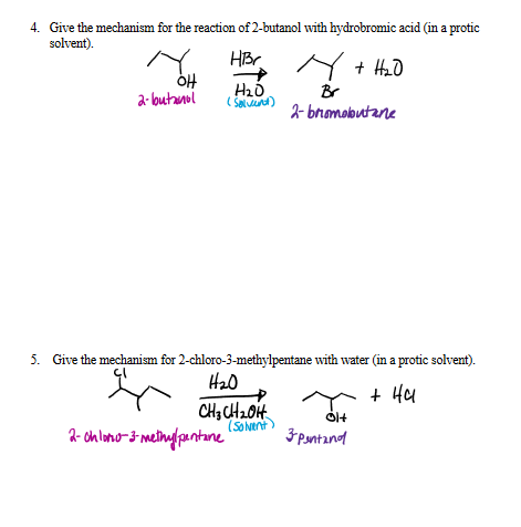 Solved 4. Give the mechanism for the reaction of 2-butanol | Chegg.com
