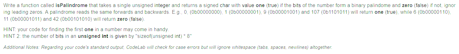 Solved Write a function called isPalindrome that takes a | Chegg.com
