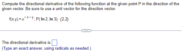 Solved Compute the directional derivative of the following | Chegg.com