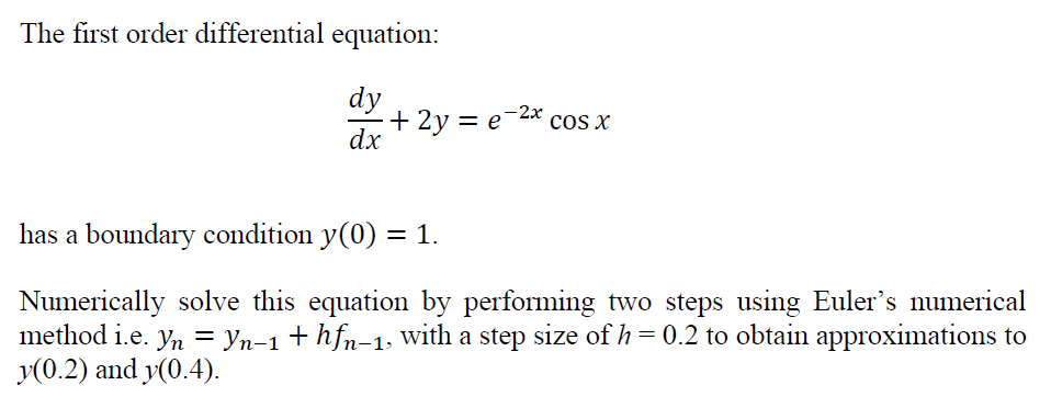 Solved The first order differential equation: | Chegg.com