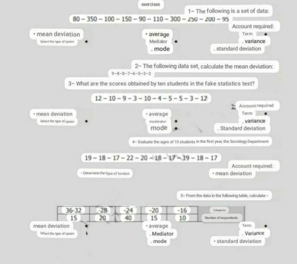 Solved exercises 1- The following is a set of data: 80 - 350 | Chegg.com