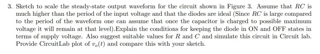 Solved 3. Sketch to scale the steady-state output waveform | Chegg.com