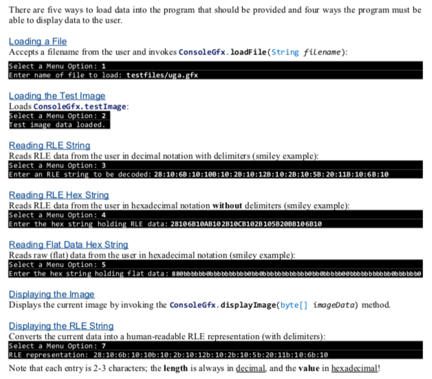 There are five ways to load data into the program | Chegg.com