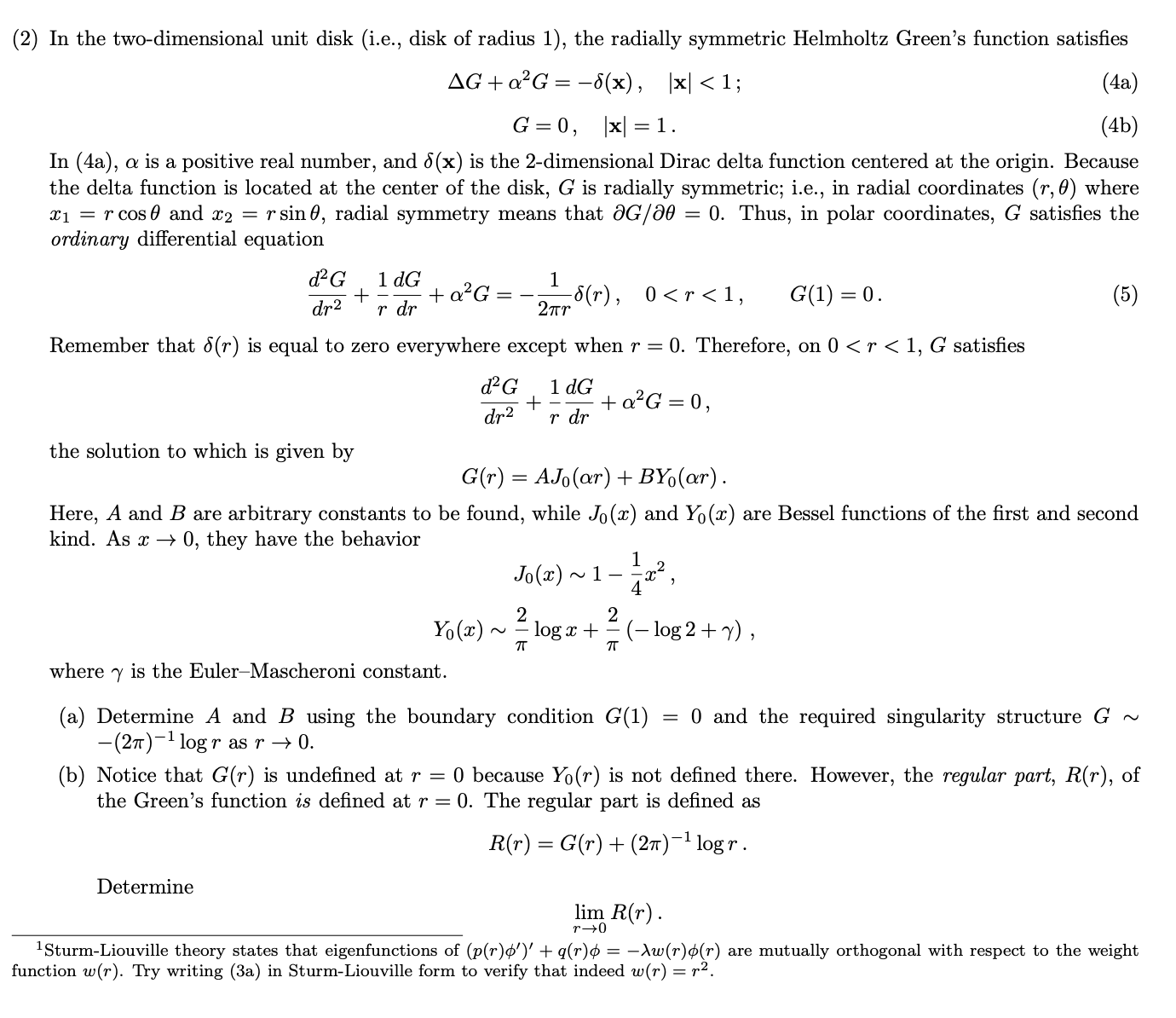 Solved (2) ﻿In the two-dimensional unit disk (i.e., ﻿disk of | Chegg.com